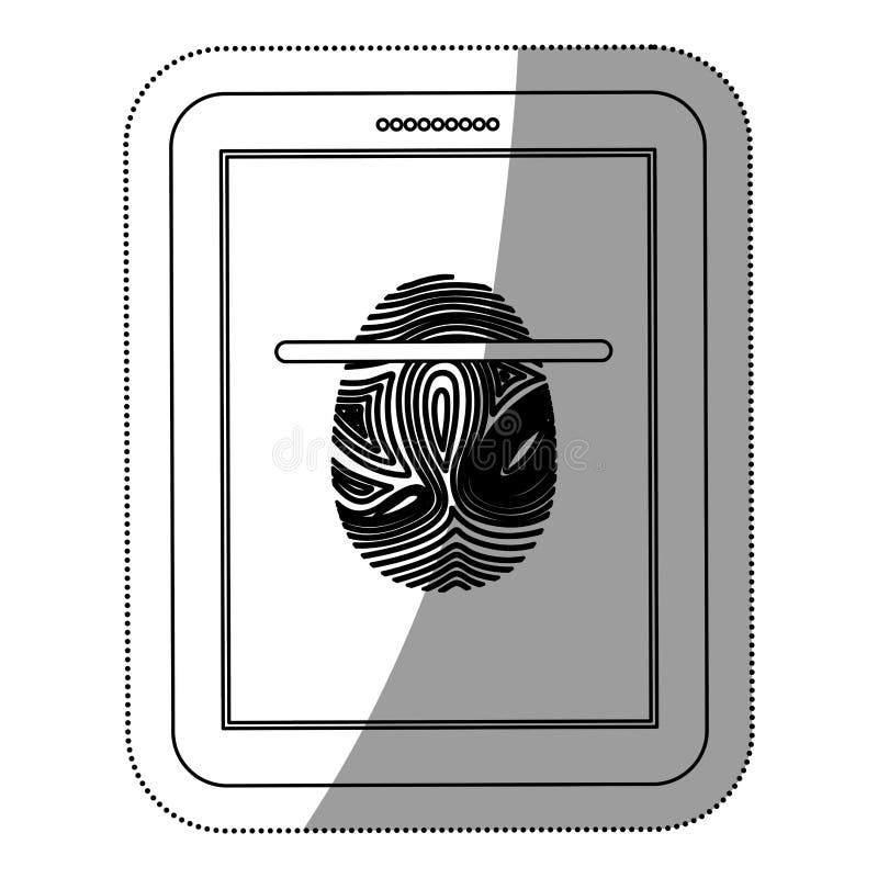 Fingerprint and Tablet Design Stock Illustration - Illustration of ...