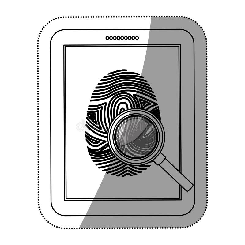 Fingerprint And Tablet Design Stock Illustration - Illustration of ...
