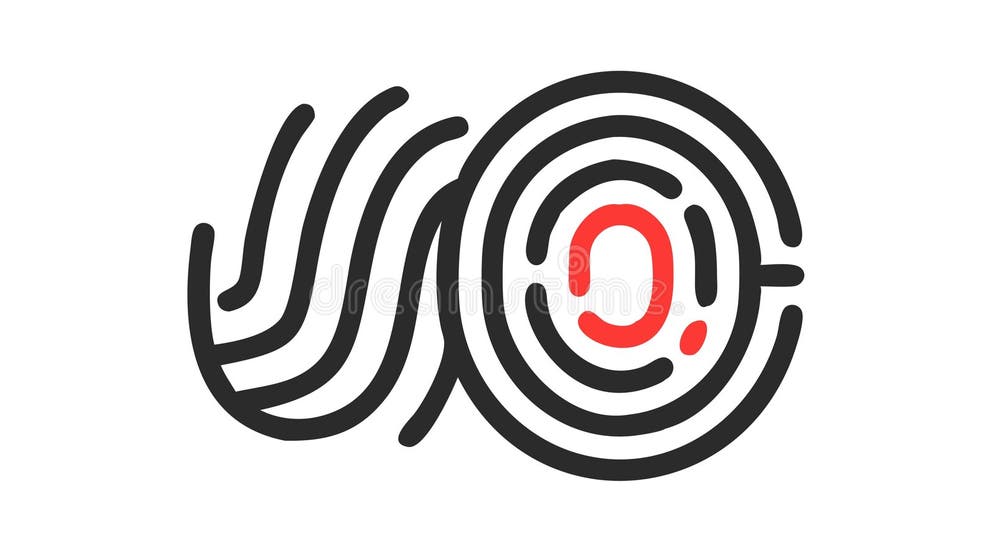 Fingerprint with Target, for Security, Biometrics, and Identity, Vector ...