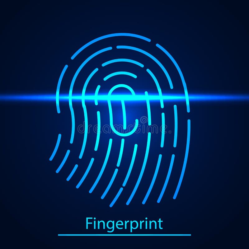 Fingerprint Technology Scanning Identification System. Fingerprint on ...