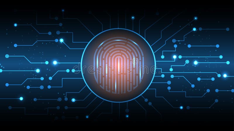 Fingerprint Technology Vector Background. Digital Identification. EPS ...