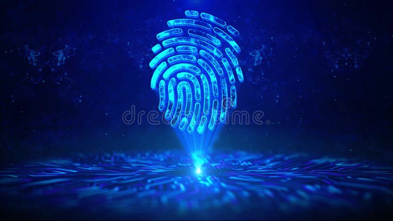 Fingerprint Text Future Digital Technology Ai Cyber Space Deep Learning ...