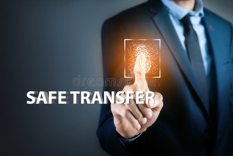 Safe Transfer Traffic Sign on Blue Sky Stock Image - Image of ...