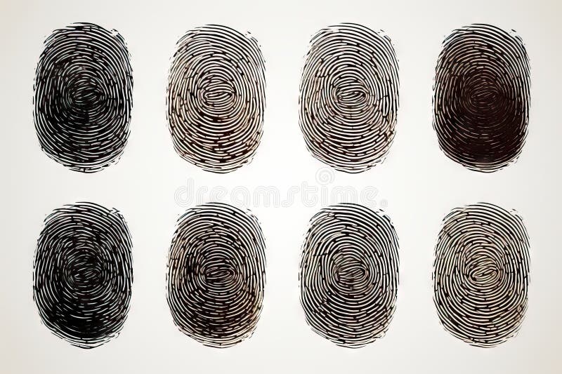 Fingerprint or Thumbprint Set Isolated Stock Illustration ...
