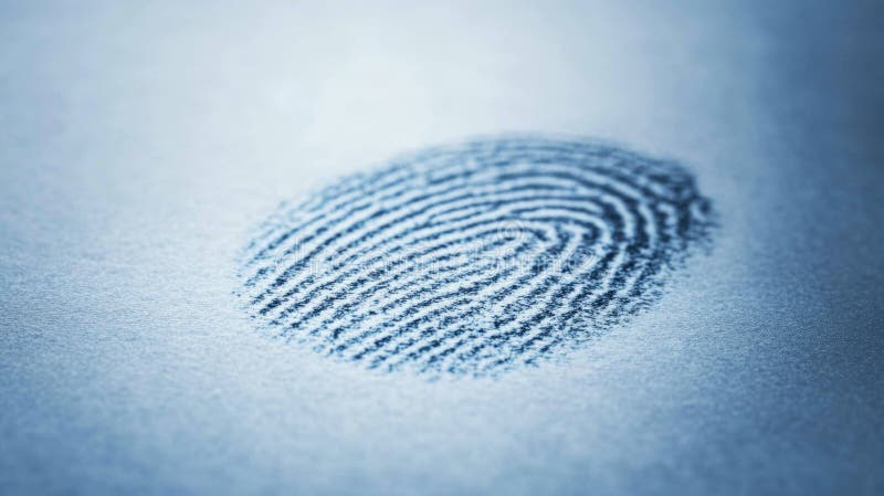 Fingerprint Under Blue Light in High-key Minimalist Style Revealing ...