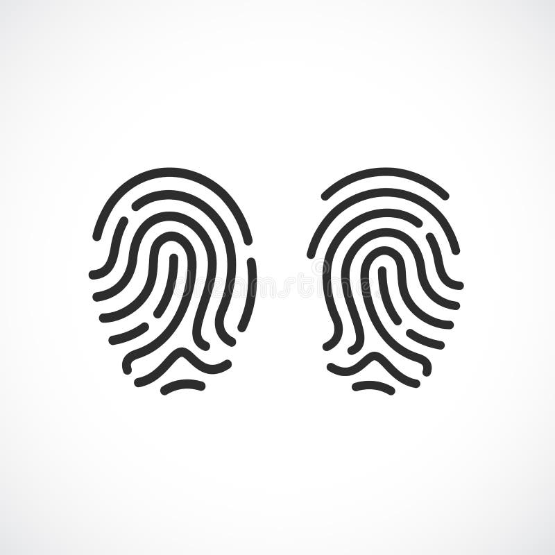 Fingerprint Line Icon, Outline Vector Sign, Linear Style Pictogram ...