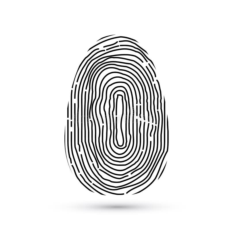 Fingerprint Scanner Vector Icons Isolated on Write. Biometric ...
