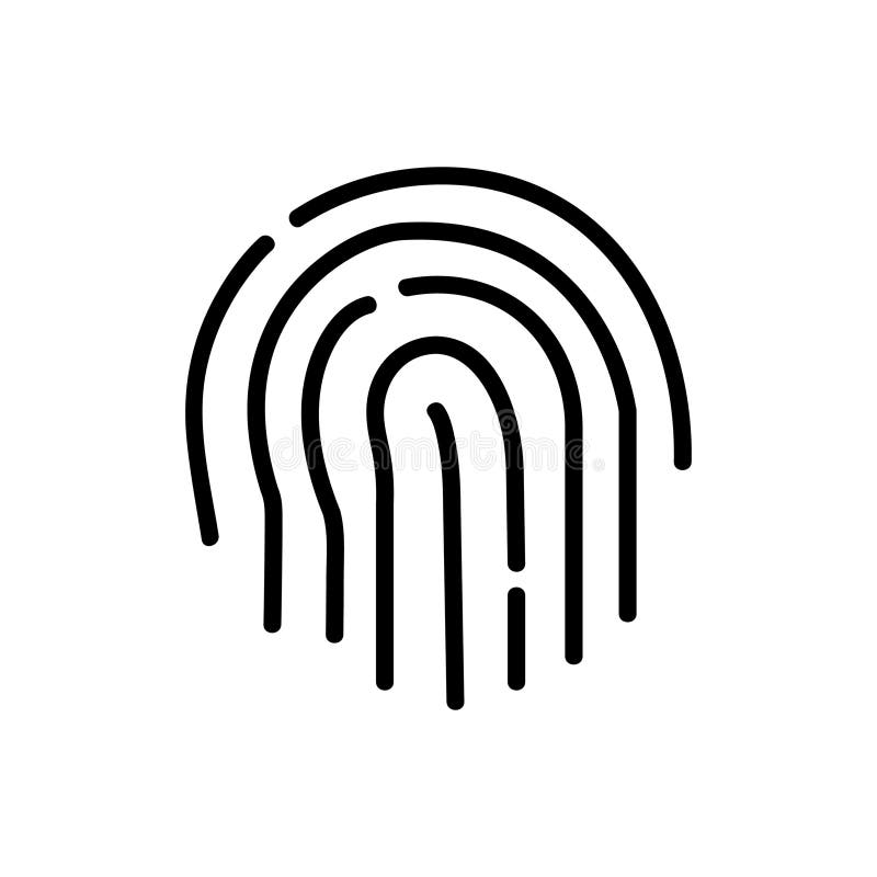 Fingerprint Vector Icon, Outline Style, Isolated on White Background ...