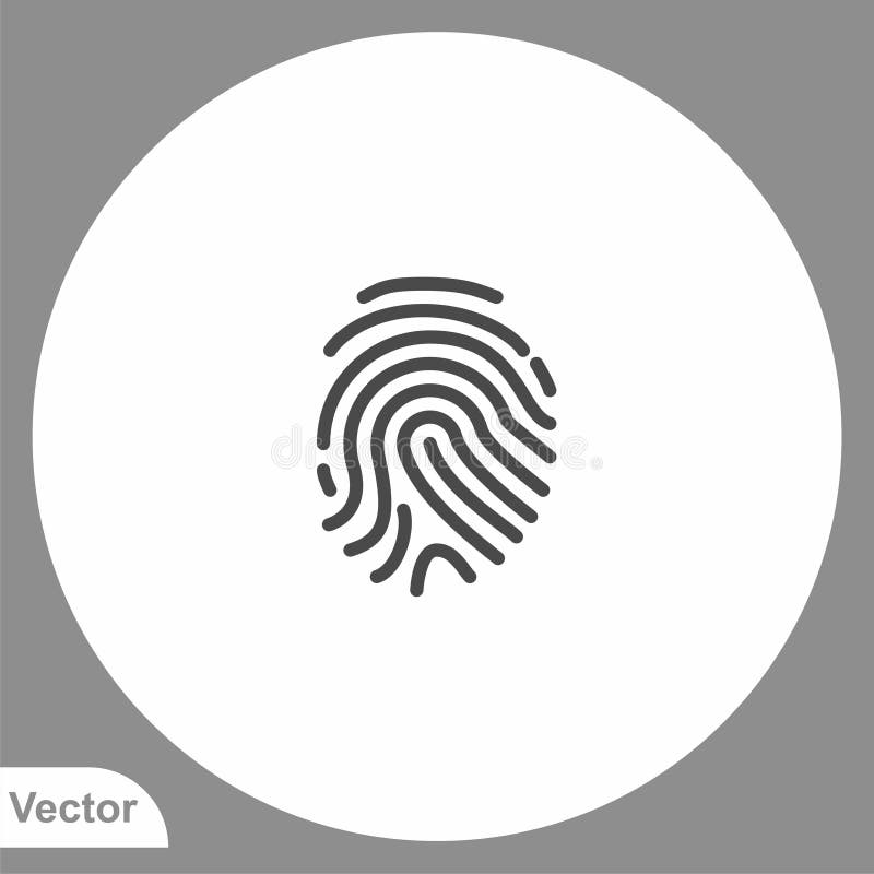 Fingerprint Vector Icon Sign Symbol Stock Vector - Illustration of ...