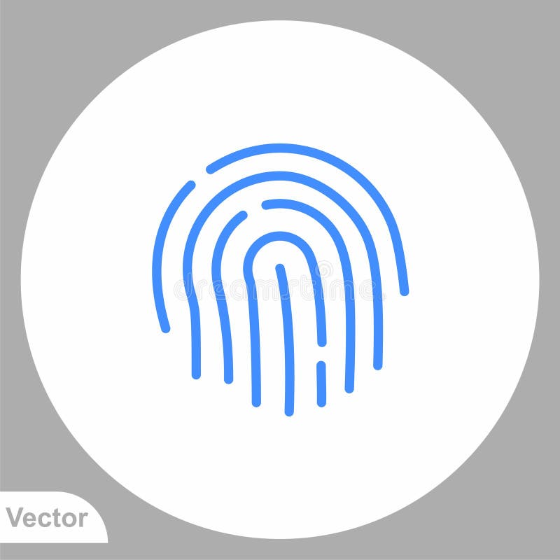 Fingerprint Vector Icon Sign Symbol Stock Vector - Illustration of ...