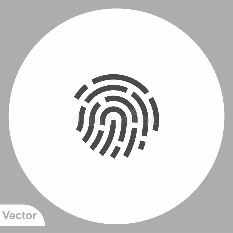 Fingerprint Vector Icon Sign Symbol Stock Vector - Illustration of hand ...