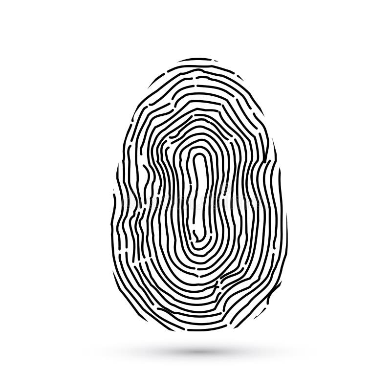 Fingerprint Scanner Vector Icons Isolated on Write. Biometric ...