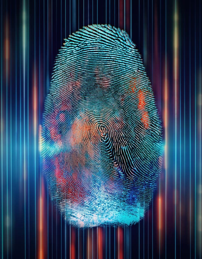 Fingerprint in Vibrant Hues with Dynamic Motion Lines and Patterns ...