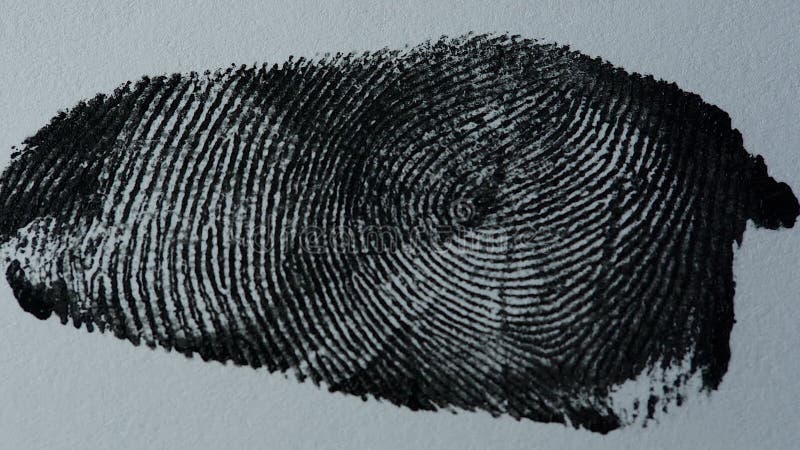 Fingerprint on white paper stock footage. Video of archetype - 84706818