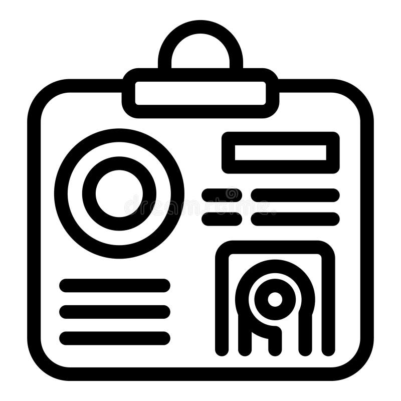 Fingerprinting Id Card Icon Outline Vector. Privacy Touch Stock Vector ...