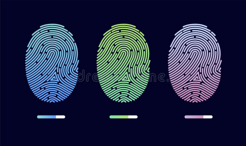 Fingerprints of Different Colors Stock Vector - Illustration of ...