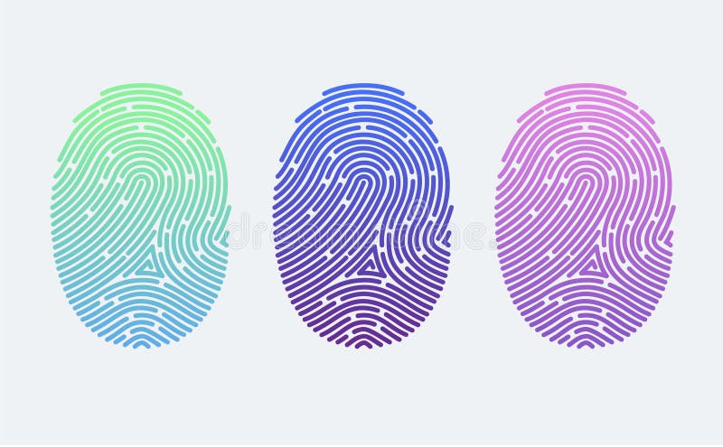 Fingerprints of Different Colors Stock Vector - Illustration of ...