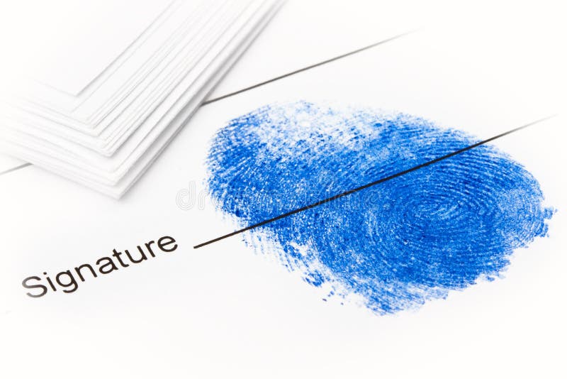 Fingerprints on Document - As Signature Stock Photo - Image of shape ...