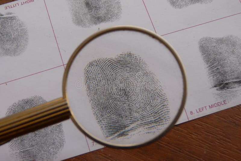 Forensic Fingerprint Examination on Crime Scene Stock Photo - Image of ...