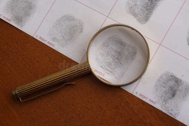 Forensic Fingerprint Examination on Crime Scene Stock Photo - Image of ...