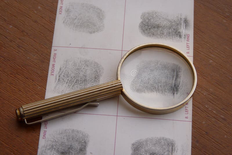 Forensic Fingerprint Examination on Crime Scene Stock Photo - Image of ...