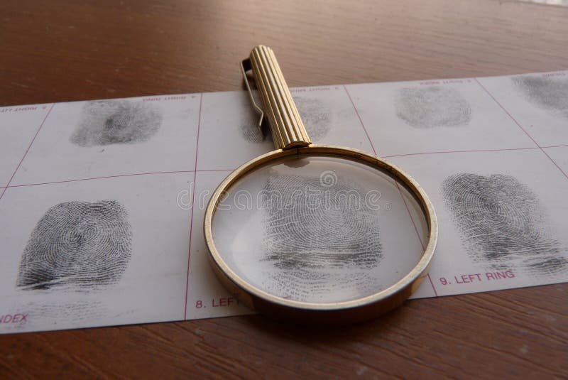 Forensic Fingerprint Examination on Crime Scene Stock Photo - Image of ...