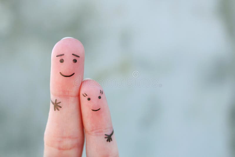 Fingers Art of Father Hugs Her Daughter Stock Photo - Image of embrace ...