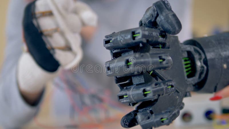 Bionic Arm. Real Robotic Hand. Stock Video - Video of concept ...
