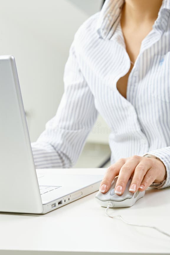 Fingers on computer mouse stock photo. Image of notebook - 11085456