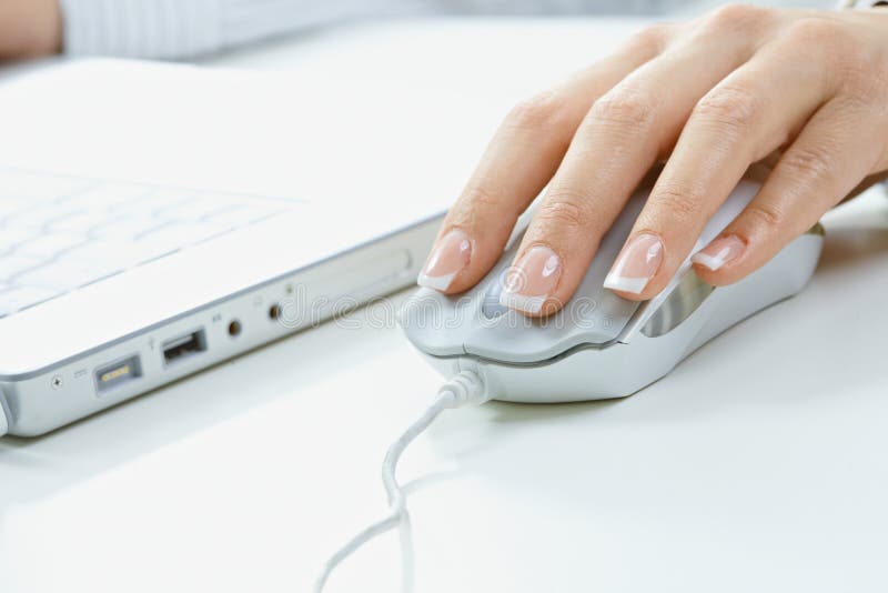 Fingers on computer mouse stock photo. Image of close - 11369094