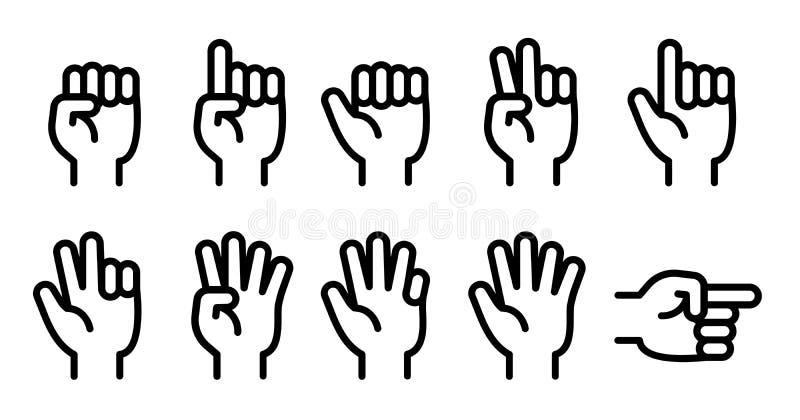 Fingers Counting Symbol. stock illustration. Illustration of five ...