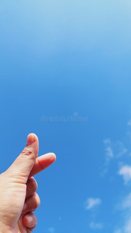 Fingers Forming Love in the Blue Sky Stock Image - Image of lovefinger ...