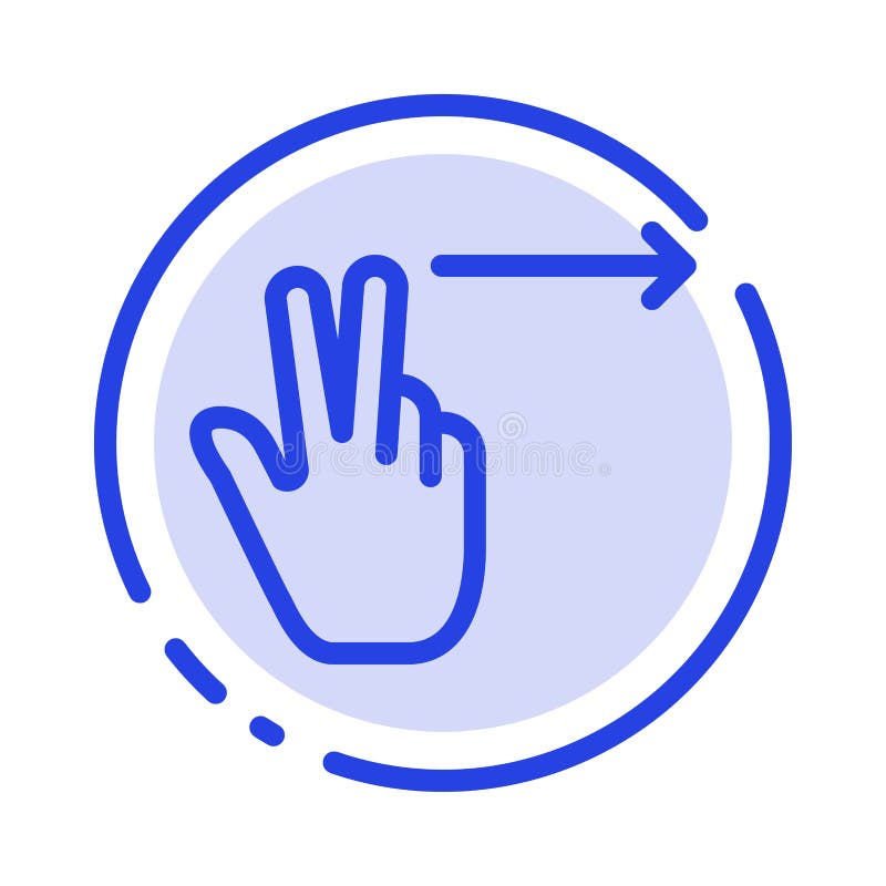 Fingers, Gesture, Right Blue Dotted Line Line Icon Stock Vector ...