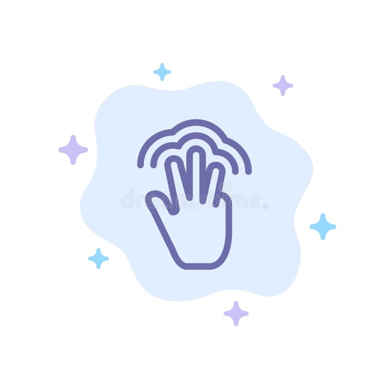 Fingers, Gestures, Hand, Interface, Multiple Touch Blue Icon on ...