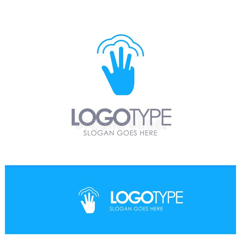 Fingers, Gestures, Hand, Interface, Multiple Touch Blue Solid Logo with ...
