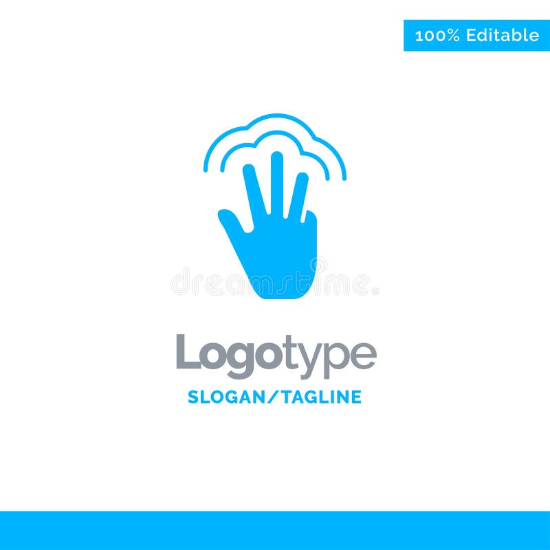 Fingers, Gestures, Hand, Interface, Multiple Touch Blue Solid Logo ...