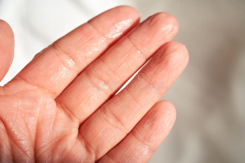 Fingers of the Hand after Moisturizer. Stock Photo - Image of care ...
