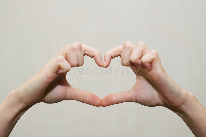 Fingers in Heart Shape. Love Inside Hands Shine Stock Photo - Image of ...