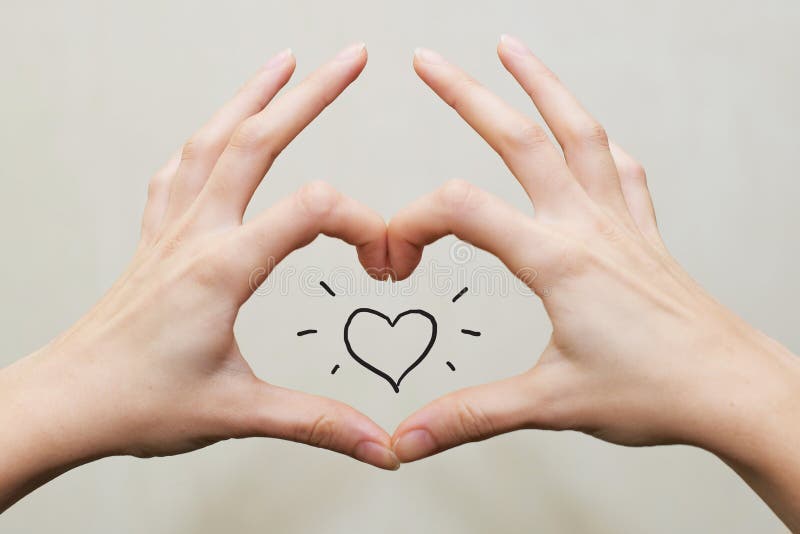 Fingers in Heart Shape. Love Inside Hands Shine Stock Image - Image of ...