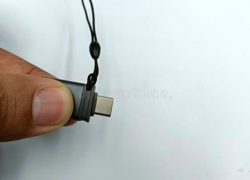 Fingers Holding Adapter USB Type C To USB 3.0 Type-C Adapter OTG Cable ...