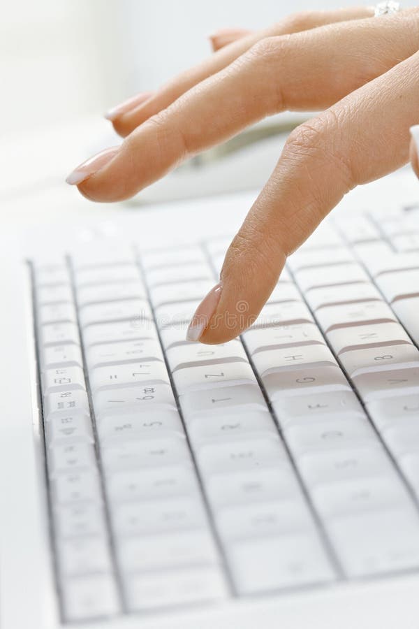 Fingers on keyboard stock photo. Image of bright, nails - 11186766