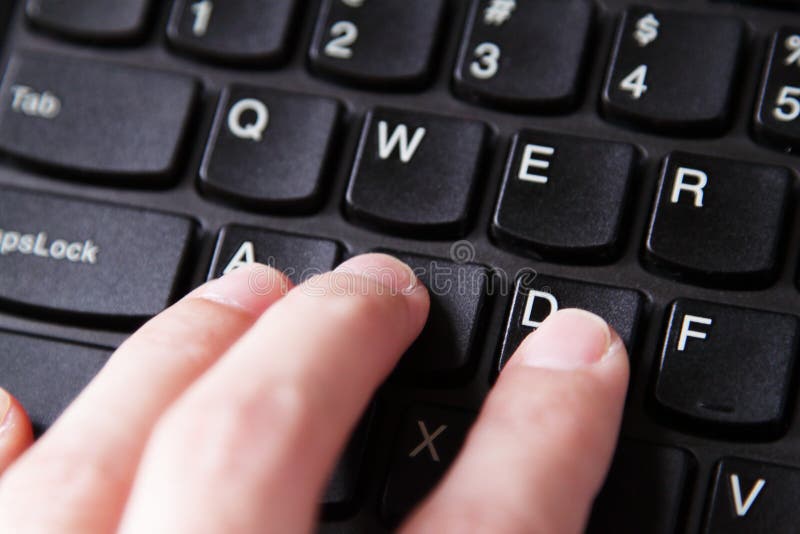 Fingers on keyboard stock image. Image of keyboard, computer - 76749827