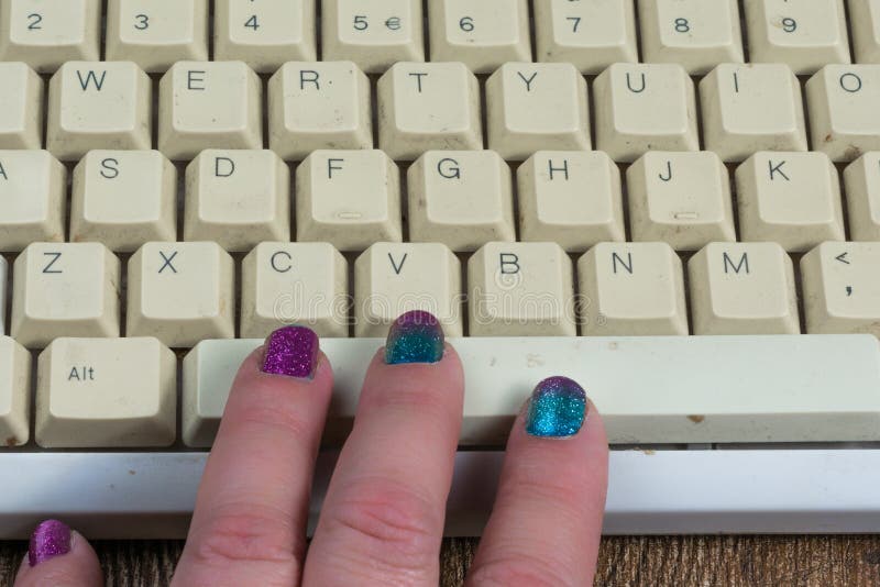 Fingers on Keyboard Spacebar Stock Image - Image of painted, idea: 49603305