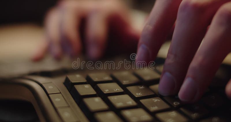 Fingers of Male Programmer Typing Text on Computer Keyboard Stock Video - Video of business ...
