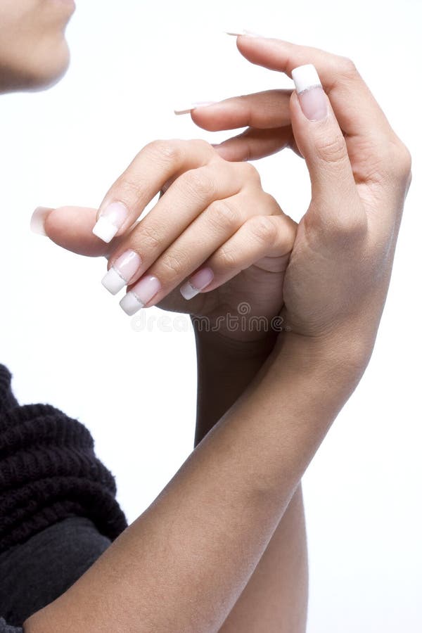 Fingers with Original Design Manicure Stock Image - Image of care ...