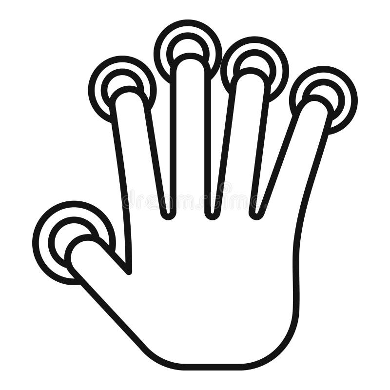 Fingers Palm Scanning Icon Outline Vector. Social System Stock Vector ...