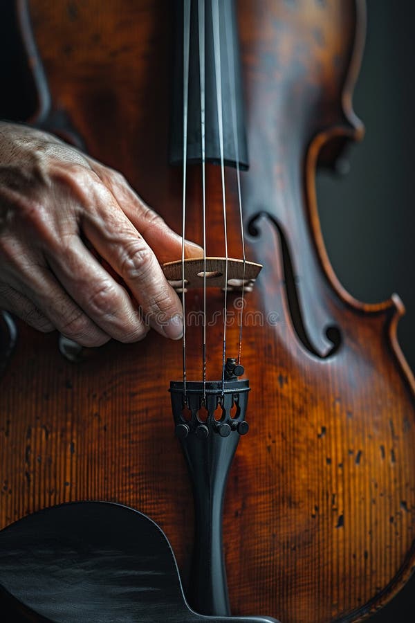 Fingers Plucking the Strings of a Violin Stock Image - Image of ...