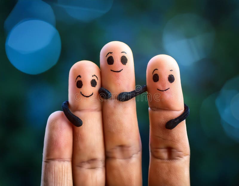 Fingers Posed To Represent a Family Holding Hands, Showcasing Unity ...