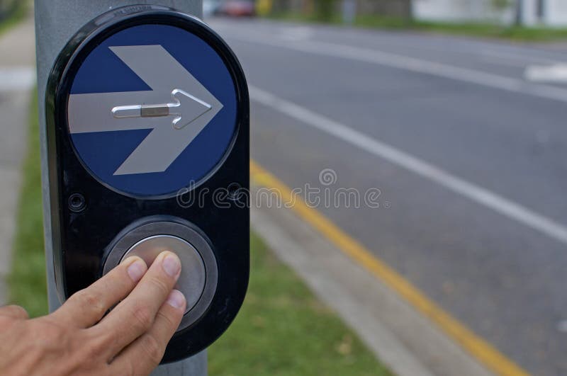 Fingers Pressing Traffic Light Button Stock Photo - Image of problem ...