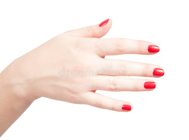Woman hand with red nails stock image. Image of finger - 2099867